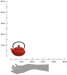 Litinová konvice se sítkem DOTY 600 ml červená