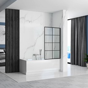 Rea LAGOS 1 FIX - vanová zástěna, 1-křídlová, 70 x 140 cm, černá-transparentní, REA-K4560