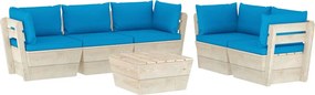 vidaXL 6dílná zahradní sedací souprava z palet + podušky smrkové dřevo [3063520] Barva: taupe