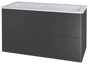 Mereo Mereo, Siena, koupelnová skříňka s umyvadlem z litého mramoru 101 cm, bílá, antracit, černá, CN432M2