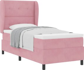 Postel s boxspringem s čelo Růžová 200 x 80 cm samet 3340903
