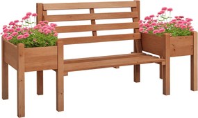 Zahradní lavička Outsunny, pro 2 osoby, dřevěná lavička s květináčem, nosnost až 240 kg, 184 x 59 x 95 cm, tmavě hnědá | Aosom