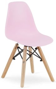 Set tří jídelních židlí ZUBI růžové (hnědé nohy) 3ks