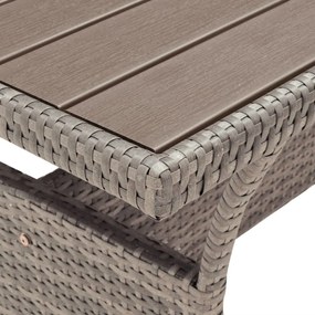 vidaXL Zahradní stůl 120 x 70 x 66 cm polyratan [316584] Barva: Tmavě šedá