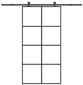 Posuvné dveře s kováním 102,5 x 205 cm ESG sklo a hliník 3332903