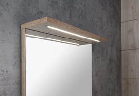 Aqualine Korin Strip zrcadlo s led osvětlením 50 x 70 x 12 cm dub platin hnědá KO995S