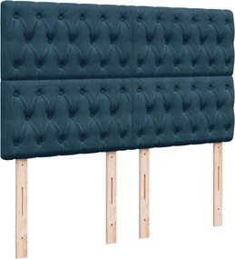 Box spring postel s matrací modrá 160 x 200 cm samet 3293264