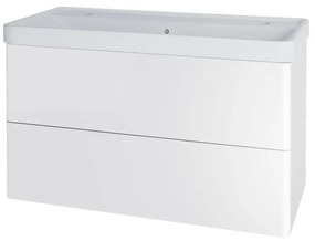 Mereo Mereo, Siena, koupelnová skříňka s keramickym umyvadlem 101 cm, bílá, antracit, černá, CN4122