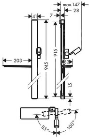 Hansgrohe Unica, sprchová tyč E 900 mm se sprchovou hadicí Isiflex 1600 mm, bílá/chromová, HAN-27640400