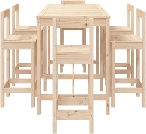 7dílný zahradní barový set masivní borové dřevo 3154760