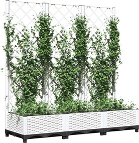 Zahradní květináč s mřížkou bílý 120 x 40 x 121,5 cm PP 153283