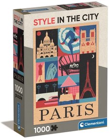 Clementoni - Puzzle 1000 Style in the city Paříž Compact box-