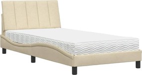 Postel s matrací Hanko krémová 100 x 200 cm textil 3310515