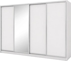 Skříň s posuvnými dveřmi 3000x2400x600 3LTD 1 zrcadlo nymphea alba, profil stříbrný