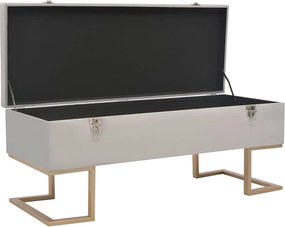 Lavice s úložným prostorem 105 cm šedá samet 247573