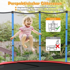 Costway Zahradní trampolína Ø 140 cm s ochrannou sítí trampolína pojme až 135 kg