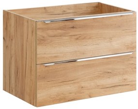 COMAD Závěsná skříňka pod umyvadlo - CAPRI 821 oak, šířka 80 cm, zlatý dub