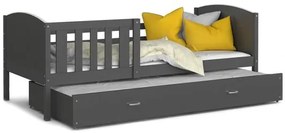 Dětská postel TAMI P2 80x190 cm s šedou konstrukcí v šedé barvě s přistýlkou