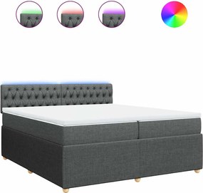 Box spring postel s matrací tmavě šedá 200x200 cm textil 3289871