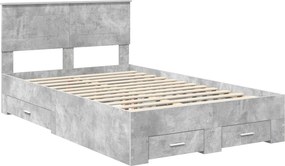 Rám postele s čelo Betonově šedá 120 x 190 cm Kompozitní dřevo 3408284
