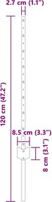 Zabudovaný plotový sloupek 22 ks Šedá 120 cm 3335934