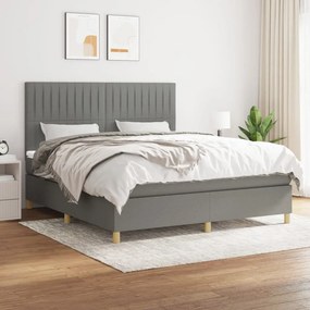 Box spring postel s matrací tmavě šedá 160x200 cm textil 3142506
