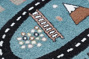Dywany Łuszczów Dětský kusový koberec Fun Route Street animals blue Rozměry koberců: 120x170