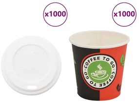Papírové kelímky na kávu s víčky 1000 pcs 4oz 120ml 3325211