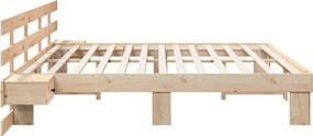 Rám postele s čelo Hnědá 200 x 200 cm Masivní borové dřevo 3385676