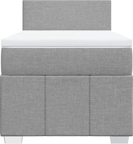 Box spring postel s matrací světle šedý 100 x 200 cm textil 3289272