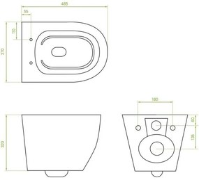 Laveo Akan, sada konstrukce s mísou, sedadlem a tlačítkem, LAV-VMDC600S