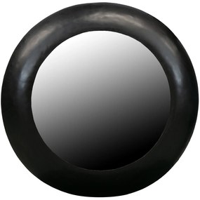 WOOOD Zrcadlo VLK kulaté kovové černé Ø75CM