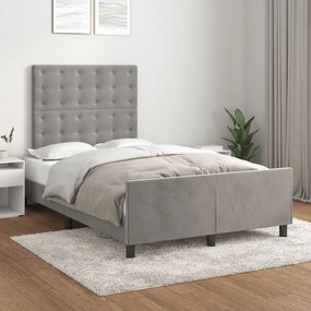 Rám postele bez matrace světle šedá 120 x 200 cm samet 3125989