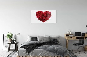 Obraz na skle Srdce z růží 125x50 cm