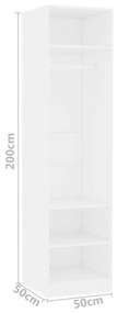 Šatní skříň Mapleton - dřevotříska - 50x50x200 cm | bílá