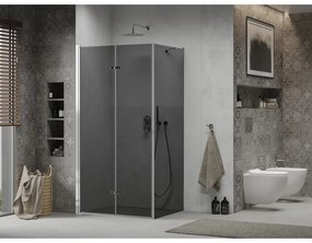 Mexen Lima skládací sprchový kout 90 x 70 cm, Grafitově černá, Chromovaná - 856-090-070-01-40