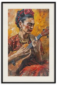 Plakát Frida With Ukulele - A Portrait of the Artist Playing the Instrument