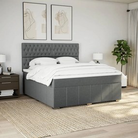 Box spring postel s matrací tmavě šedá 180x200 cm textil 3291755