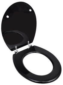 WC sedátko MDF s víkem jednoduchý design černé 140802