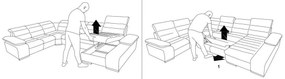 Casarredo - Komfort nábytek Rozkládací sedací souprava do U ISLAND 4 s úložným prostorem, výběr látek SK2