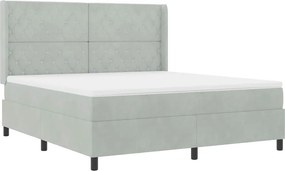 Postel s boxspringem s matrací Světle šedá 180 x 200 cm samet 3341966