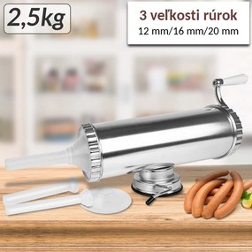 Plnička klobás a jitrnic DELIA, 2,5 kg, stříbrná Monzana