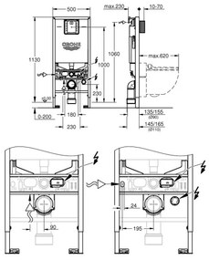 GROHE 36509SH0 - Sada 4 v 1 RAPID SLX 1,13 m nerez