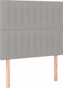 Box spring postel s matrací a LED světle šedá 90x190 cm textil 3134997
