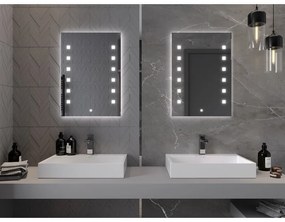 Mexen Ner podsvícené koupelnové zrcadlo 50 x 70 cm, LED 6000K, ventilátor - 9808-050-070-611-00