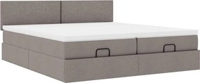 Osmanský rám postele s matracíes taupe 200x200cm textil 3312833