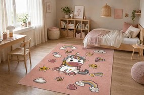 Koberec KIDDO 6110 světle růžový / bílý