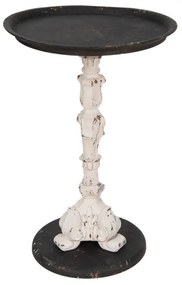 Černo-bílý antik kovový stolek Charlotte – 43x65 cm