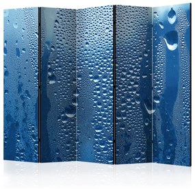 Paraván - Water drops on blue glass II [Room Dividers]