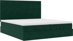 Osmanský rám postele s matracíes tmavě šedá 160x200cm samet 3314600
